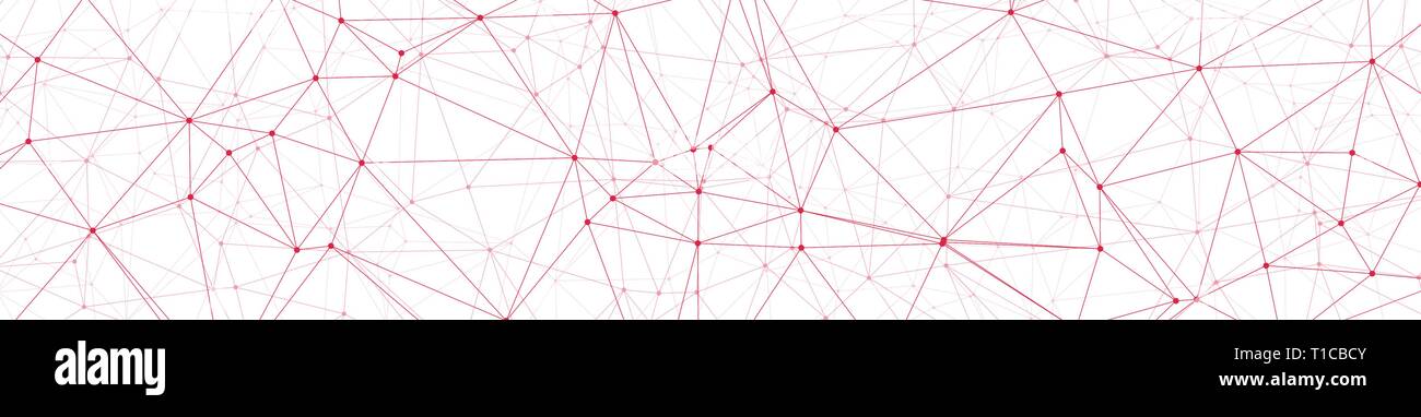 Futuristic communication connections, connected triangles shapes lines geometric wide banner ...