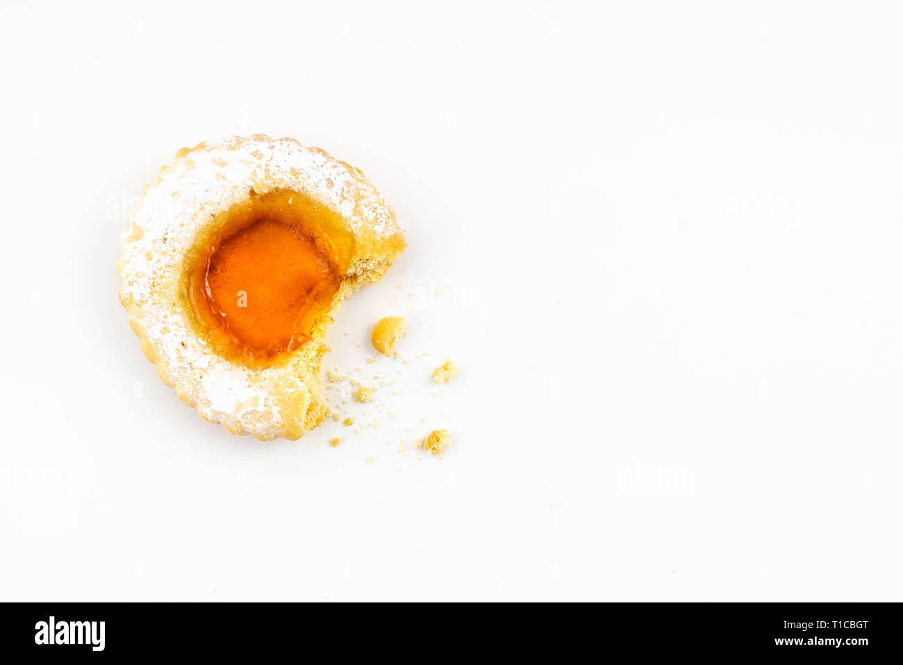 round pastries of pastry and jam on a white surface Stock Photo - Alamy