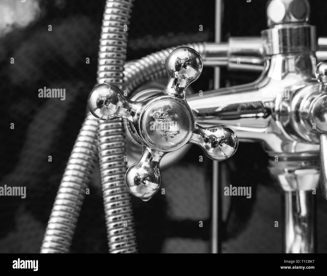 Tap closeup in modern bathroom Stock Photo - Alamy