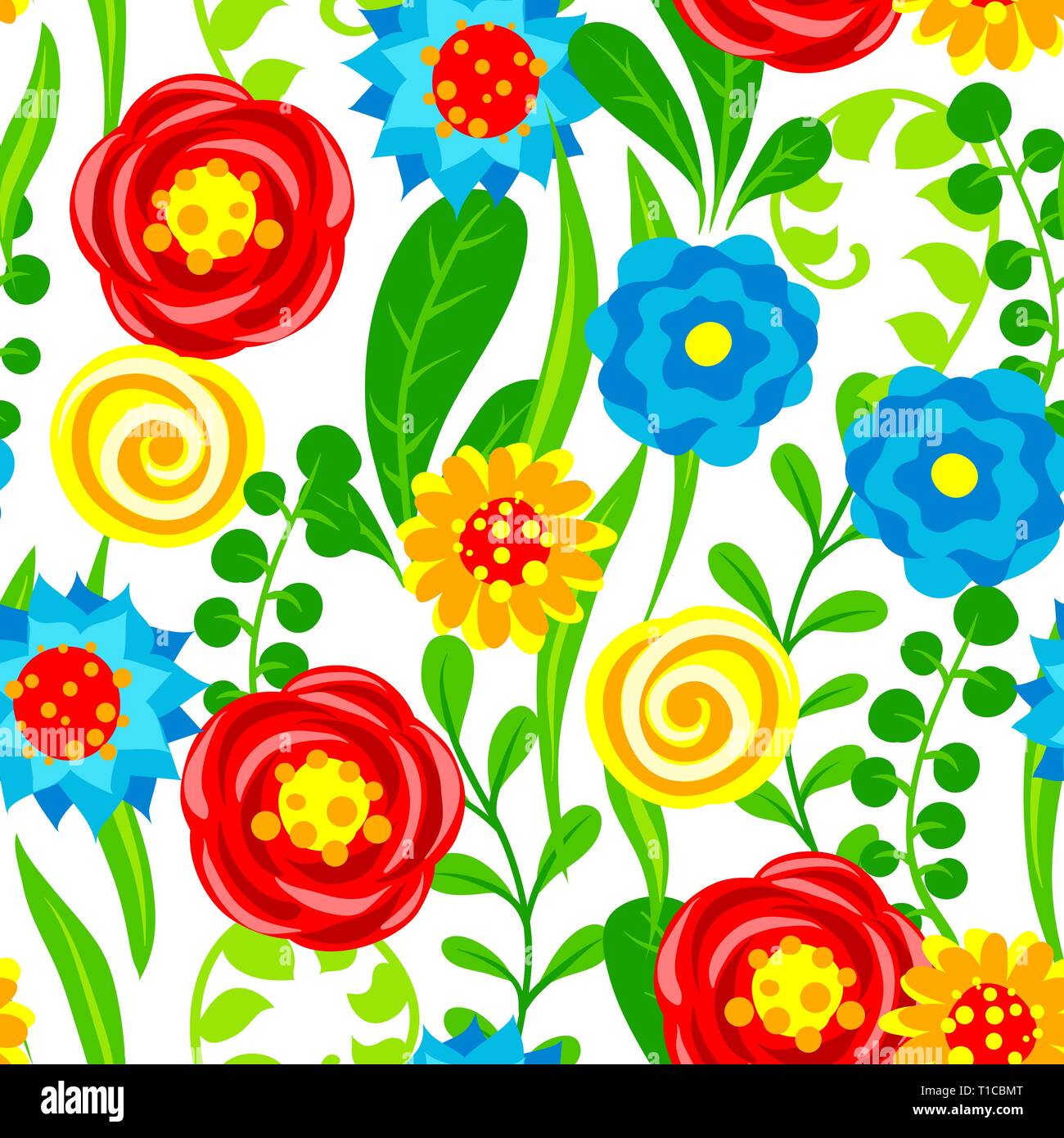Seamless pattern with summer flowers Stock Vector Image & Art - Alamy