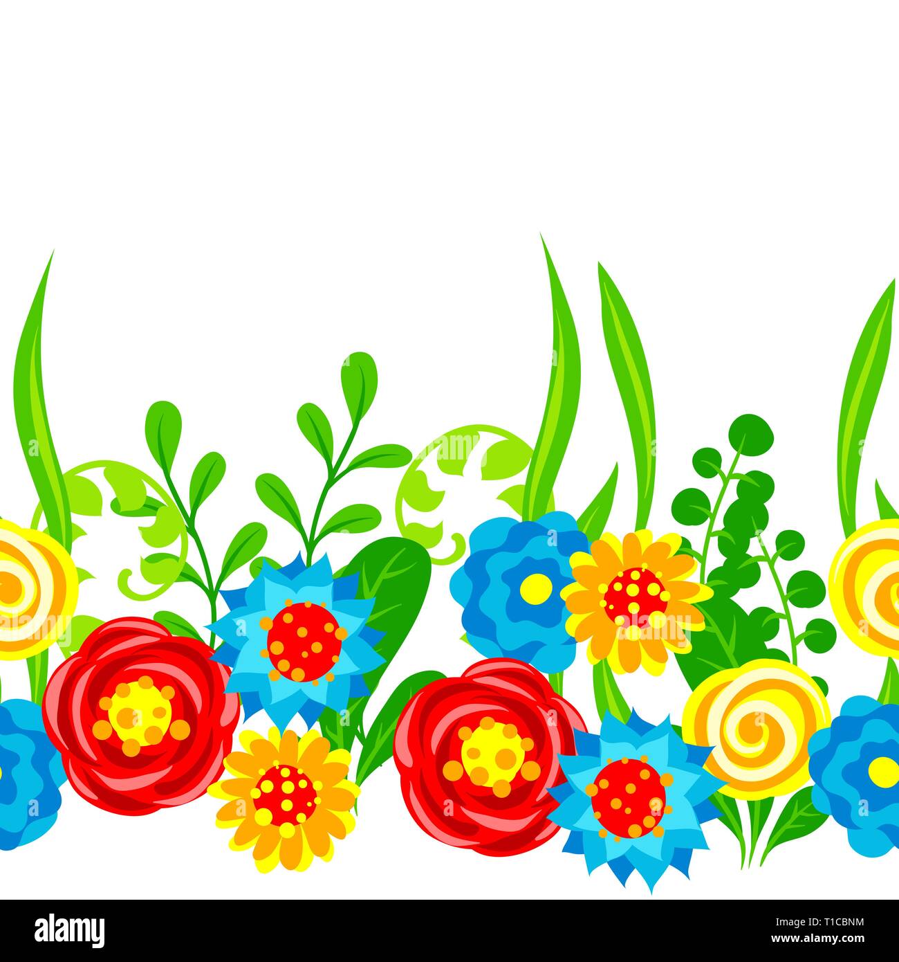 Seamless pattern with summer flowers Stock Vector Image & Art - Alamy