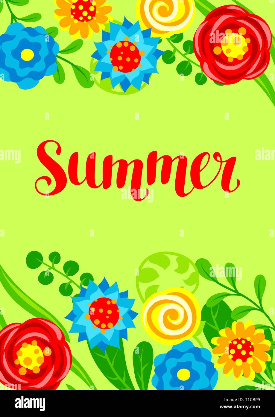 Background with summer flowers Stock Vector Image & Art - Alamy
