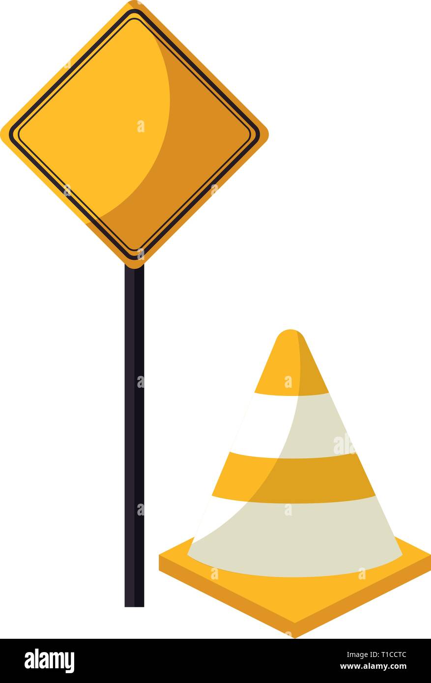 cone with signaling in stick vector illustration design Stock Vector ...