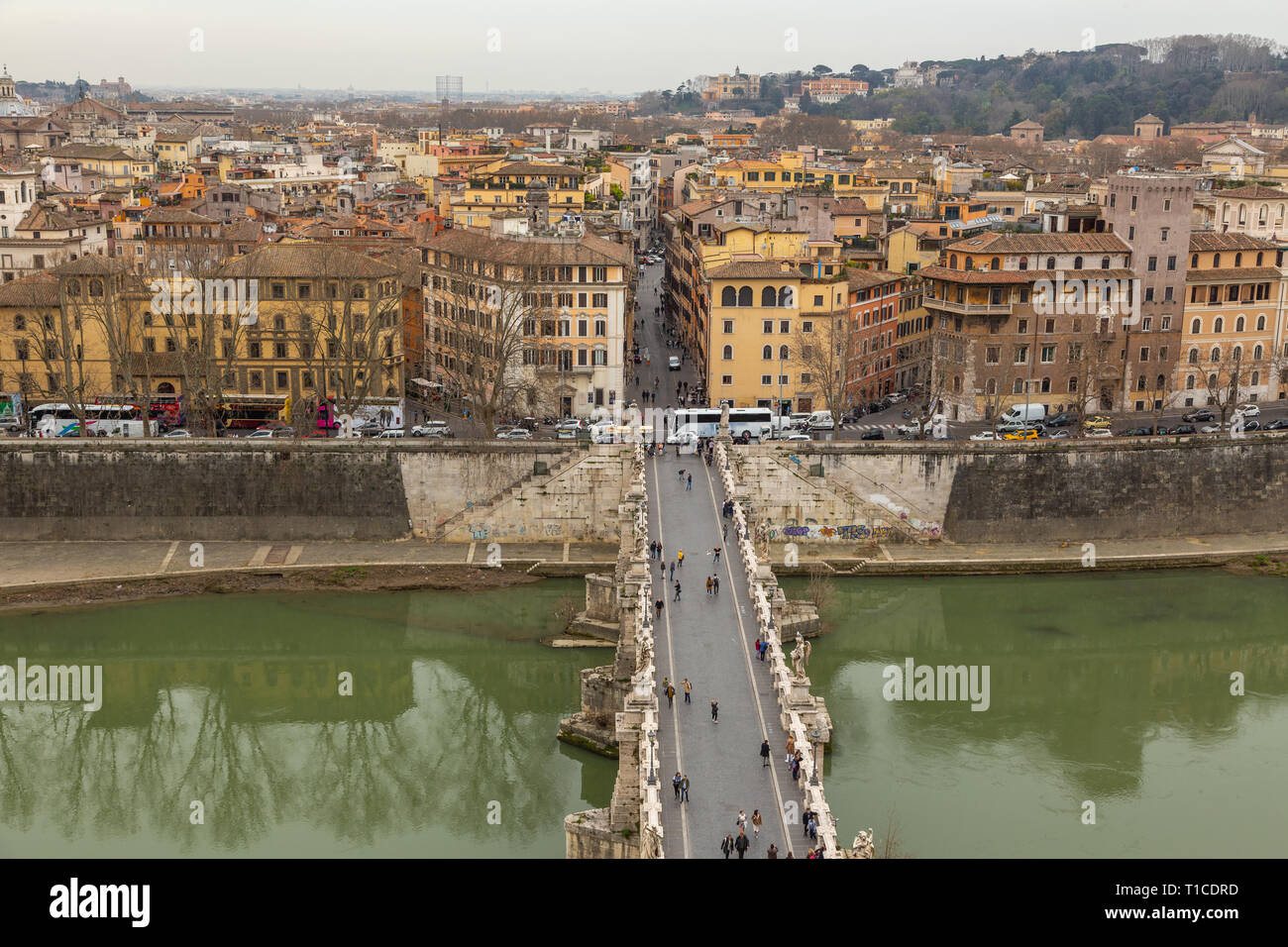 Bridge of Hadrian famous bridge in Rome, Italy Stock Photo - Alamy