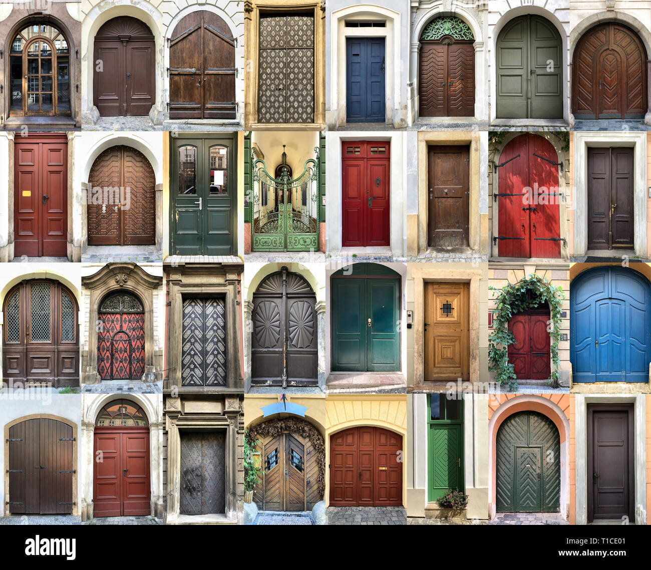 Doors from all over the world concept Stock Photo - Alamy