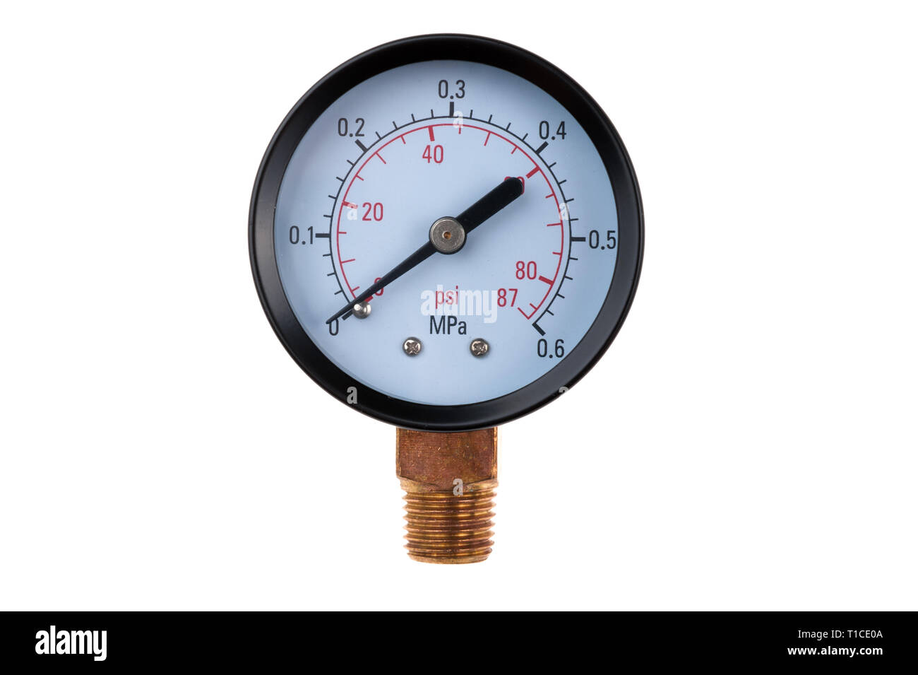 radial pressure gauge isolated on white background Stock Photo - Alamy