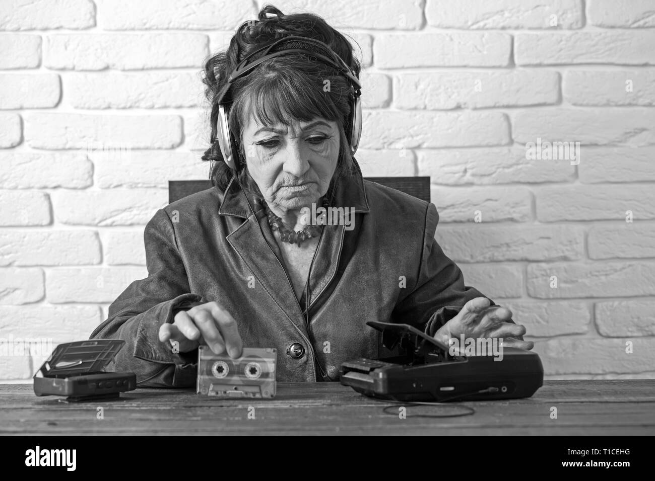 Tape recorder radio music Black and White Stock Photos & Images - Alamy