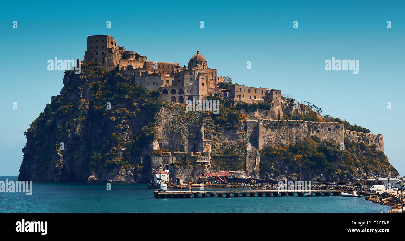 Landmark of Aragonese Castle on Ischia island Stock Photo - Alamy