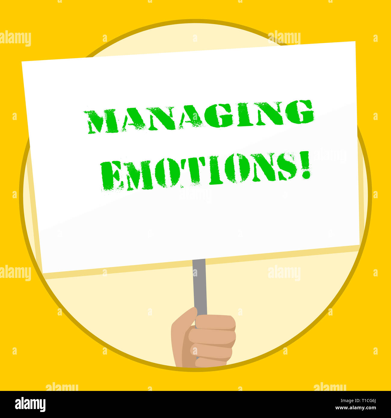 Text sign showing Managing Emotions. Business photo text ability be ...