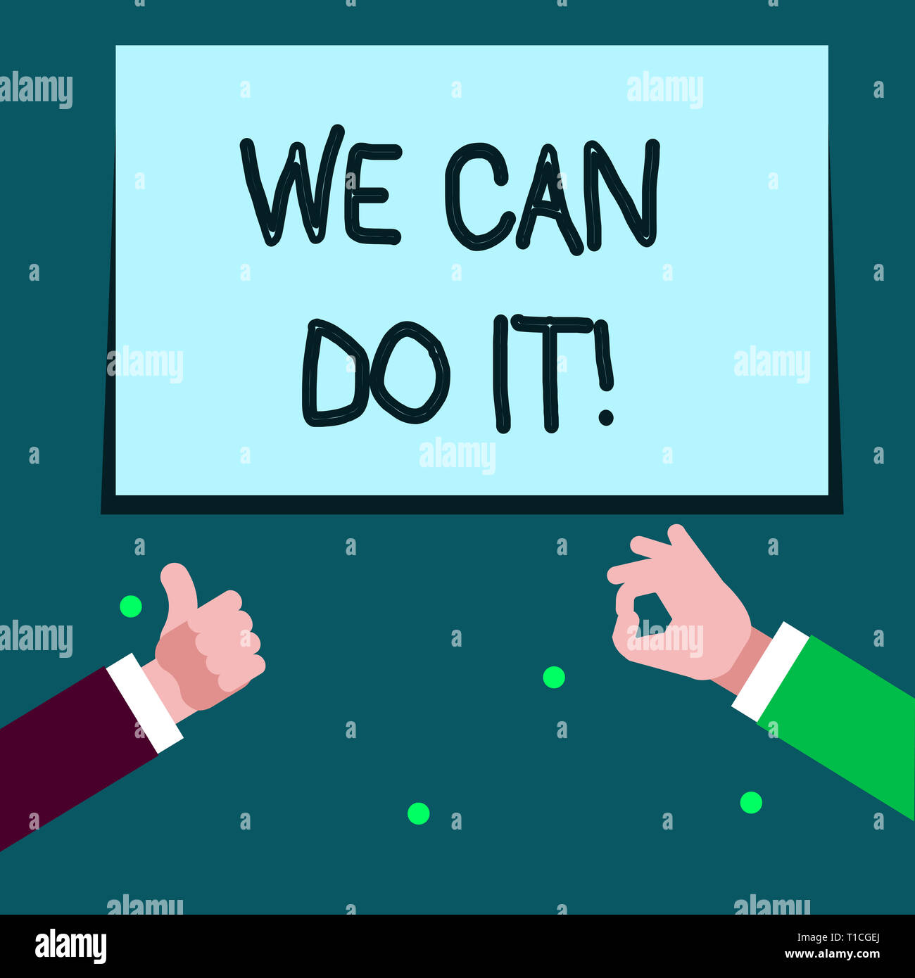 Word writing text We Can Do It. Business photo showcasing see yourself ...