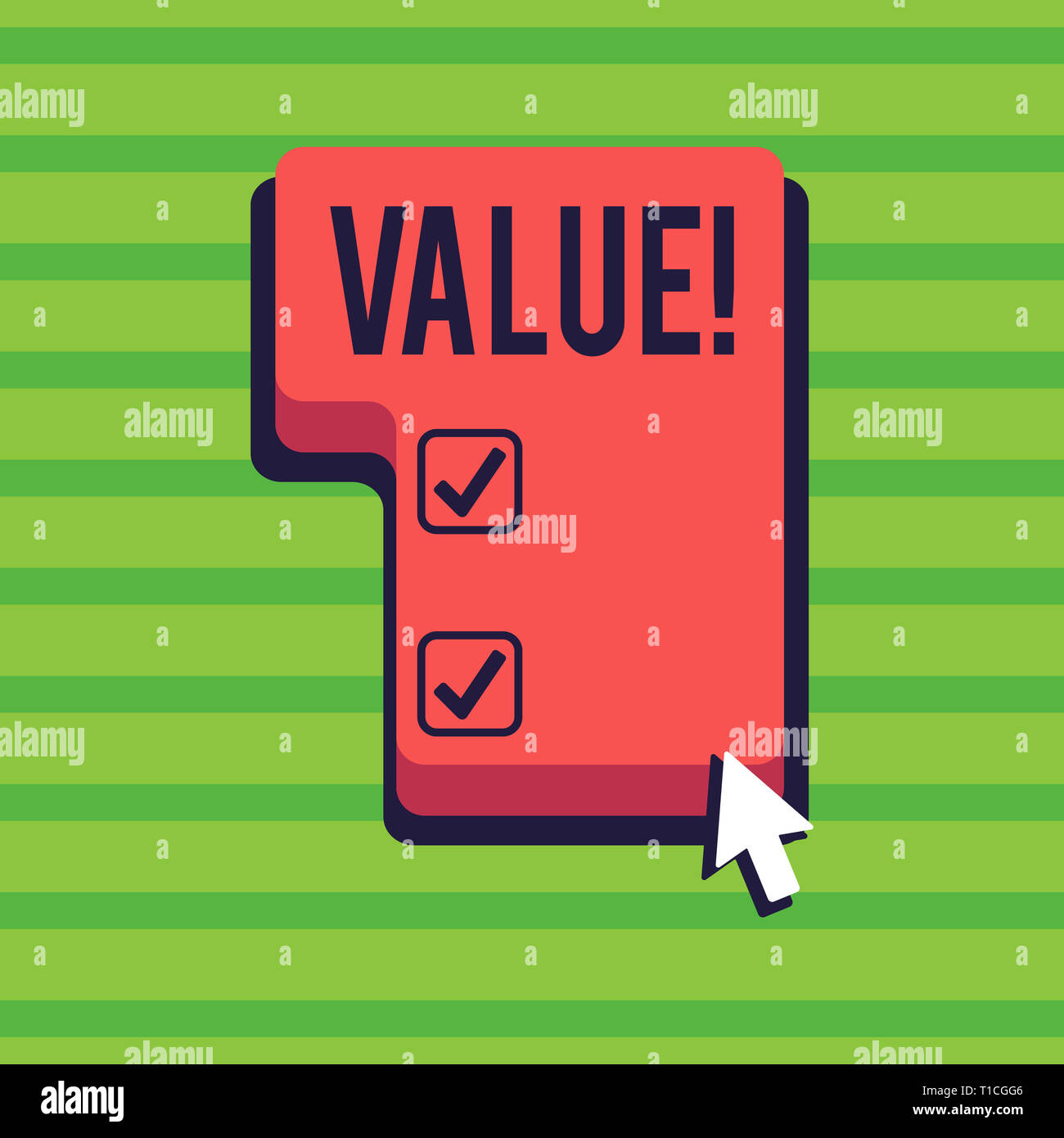 Conceptual hand writing showing Value. Concept meaning Something or ...