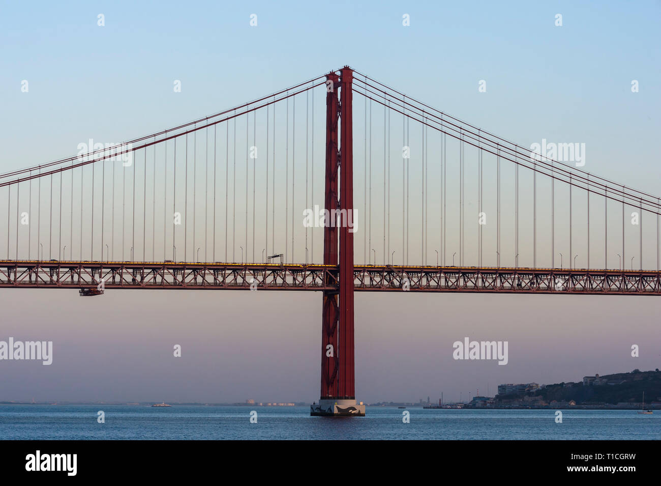 Bridge of the 25 April former Salazar Bridge, Belem district, Lisbon ...
