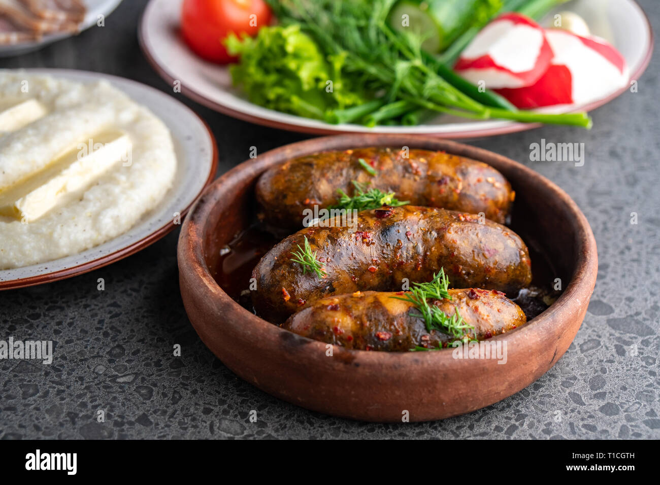 kupati homemade sausage traditional Georgian dish on the georgian ...