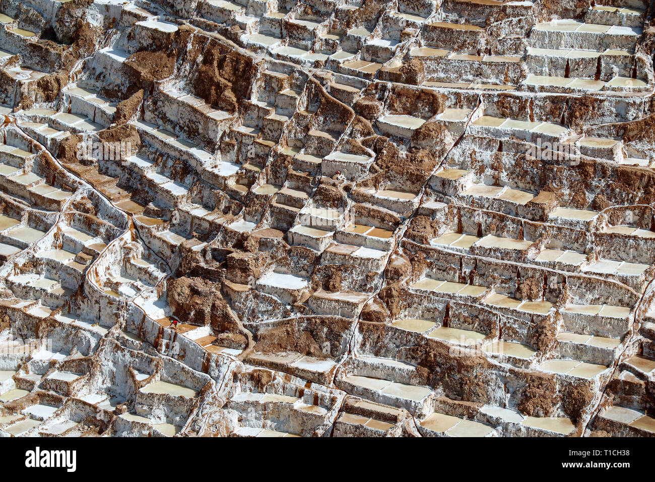 Breathtaking Aerial View of the Salt Mine of Salineras de Maras in the ...