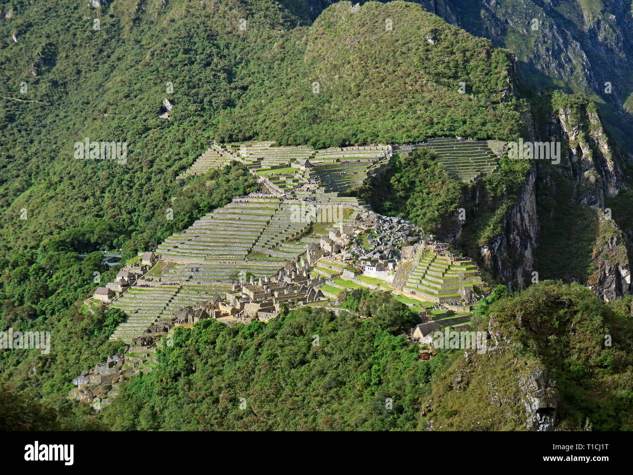 Amazing aerial view of the famous Machu Picchu Incas citadel as seen ...