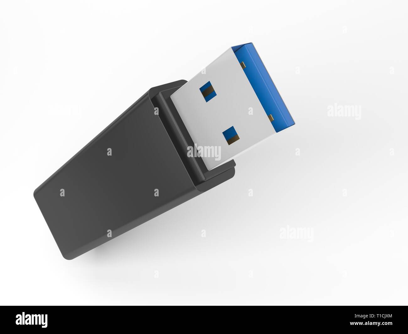 Black USB flash drive isolated on white background. Pen drive. Flash ...