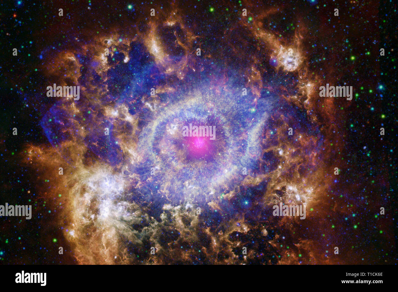 Cosmic landscape, colorful science fiction wallpaper with endless outer ...