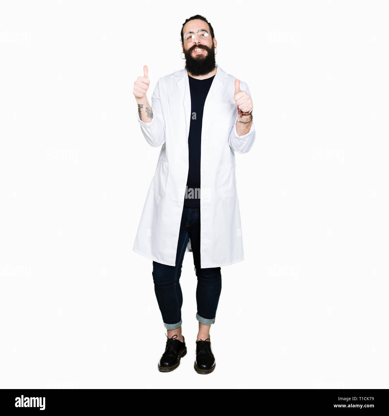 Scientist happy hand sign Cut Out Stock Images & Pictures - Alamy