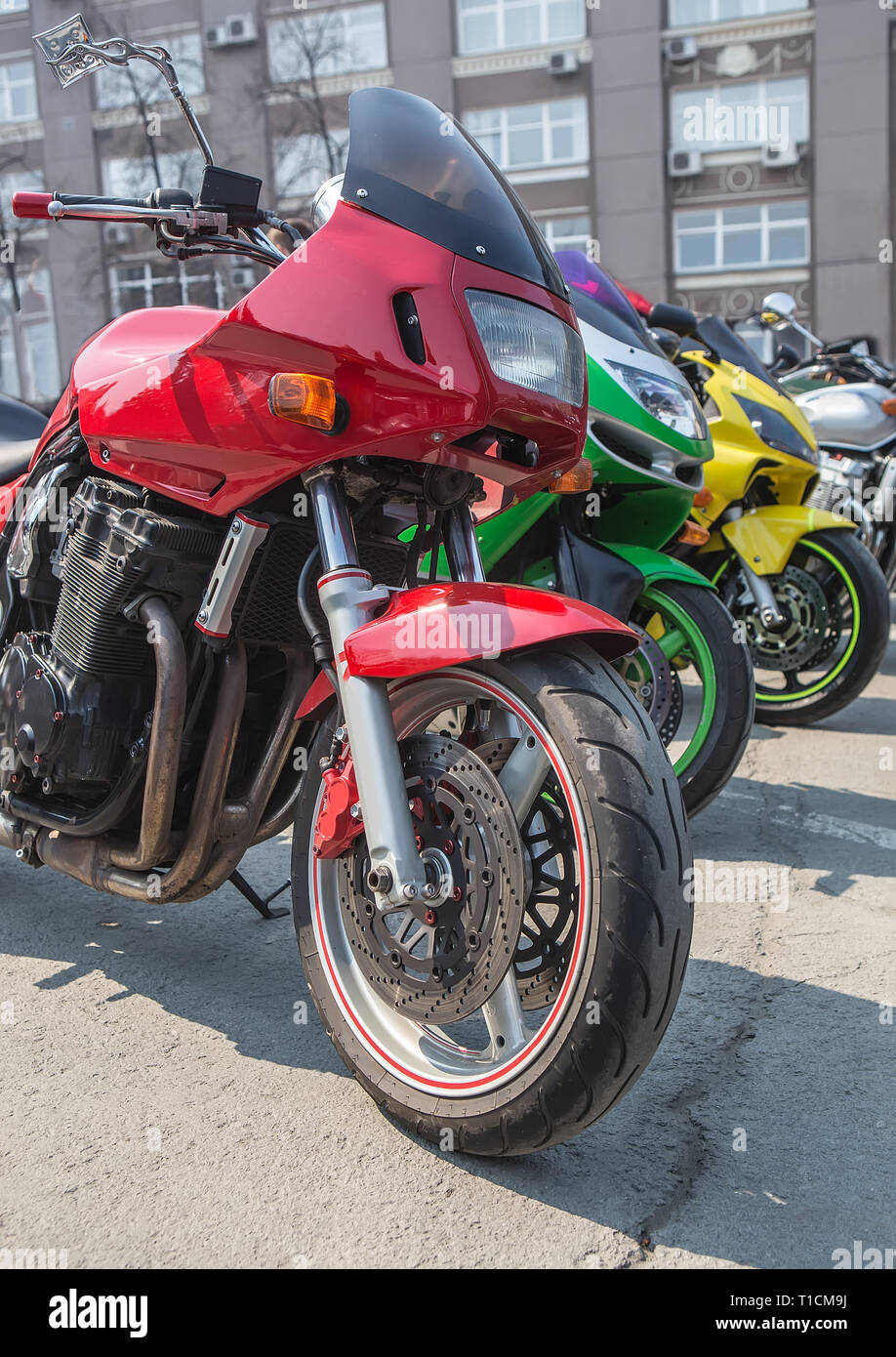 Red bike with yellow wheels hi-res stock photography and images - Alamy