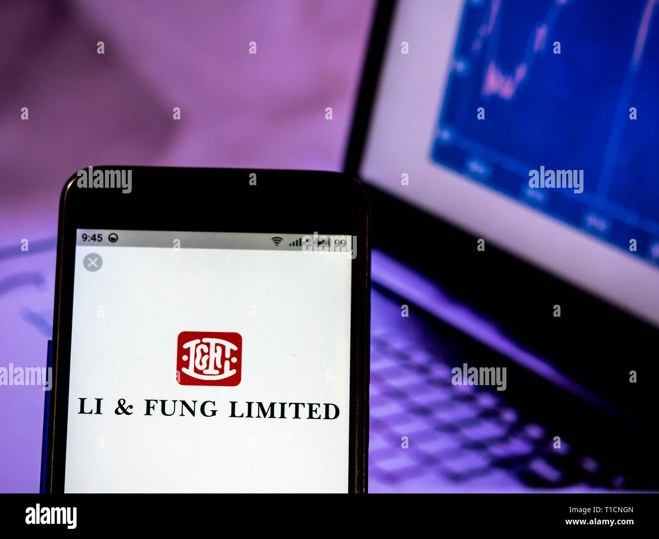 IIn this photo illustration a Li & Fung logo seen displayed on a smart ...