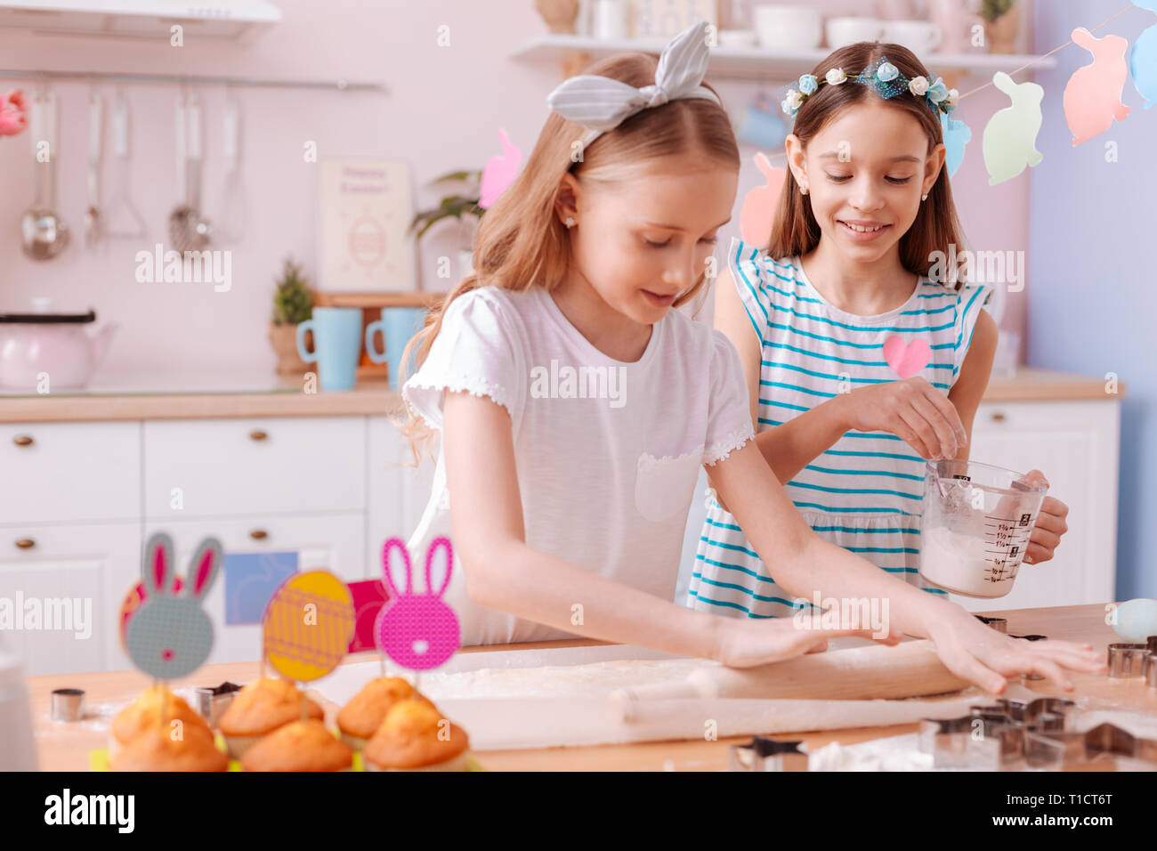 Two sisters cooking together hi-res stock photography and images - Alamy
