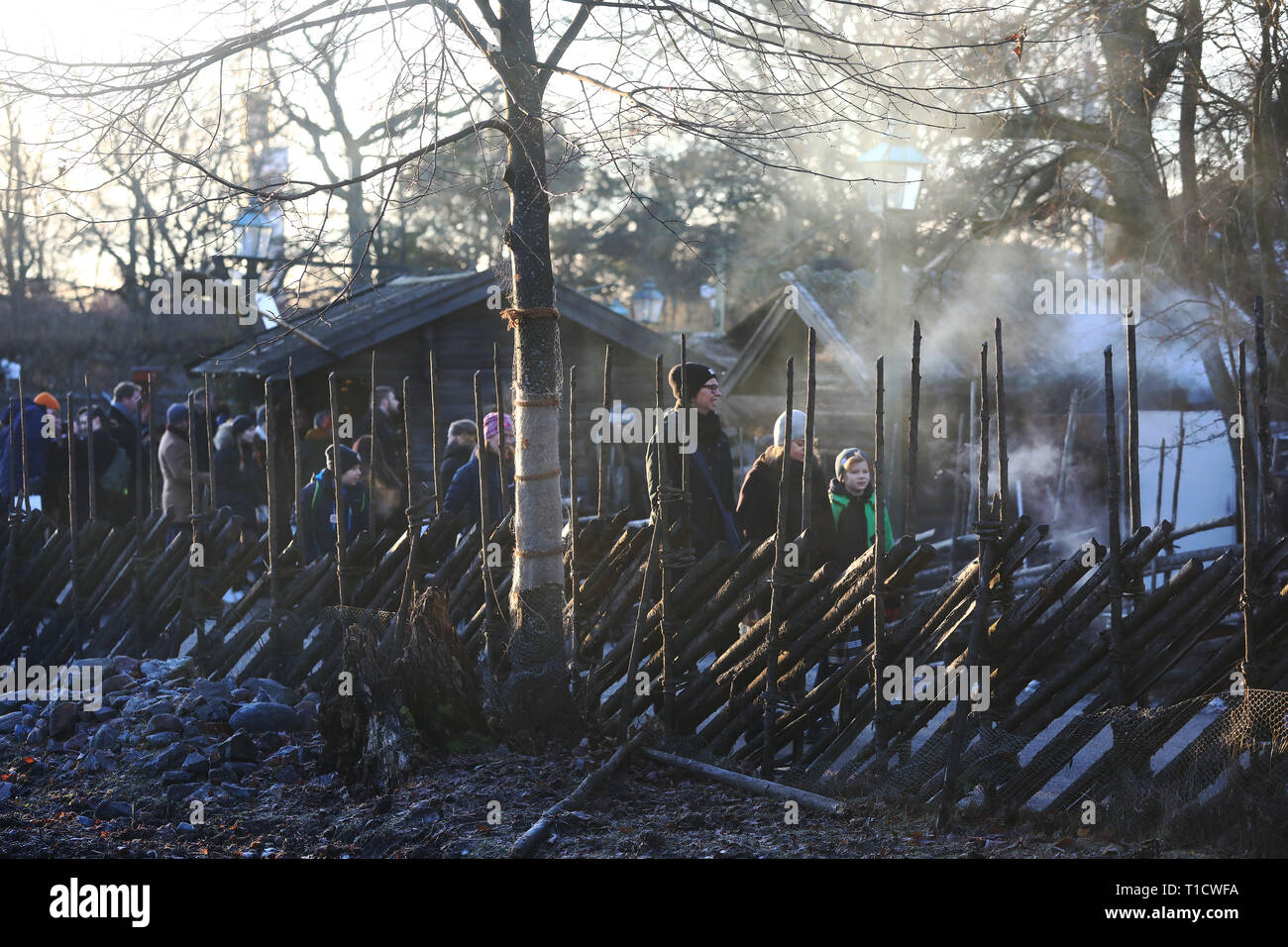 STOCKHOLM 20171217 Christmas market at Skansen during the third advent ...