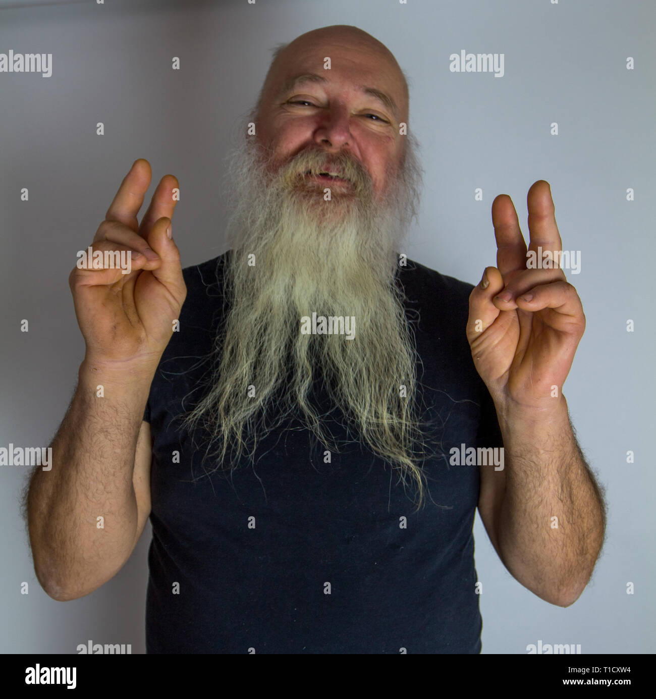 My old hippy father Stock Photo - Alamy
