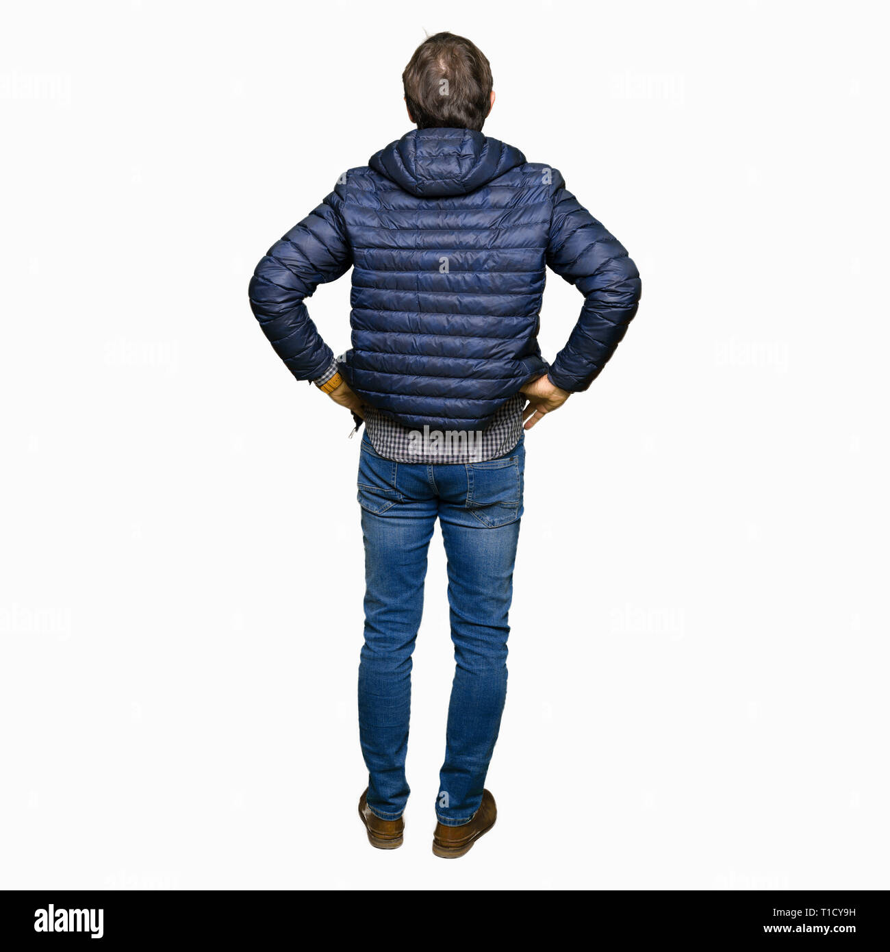 Man grey hair rear view Cut Out Stock Images & Pictures - Alamy