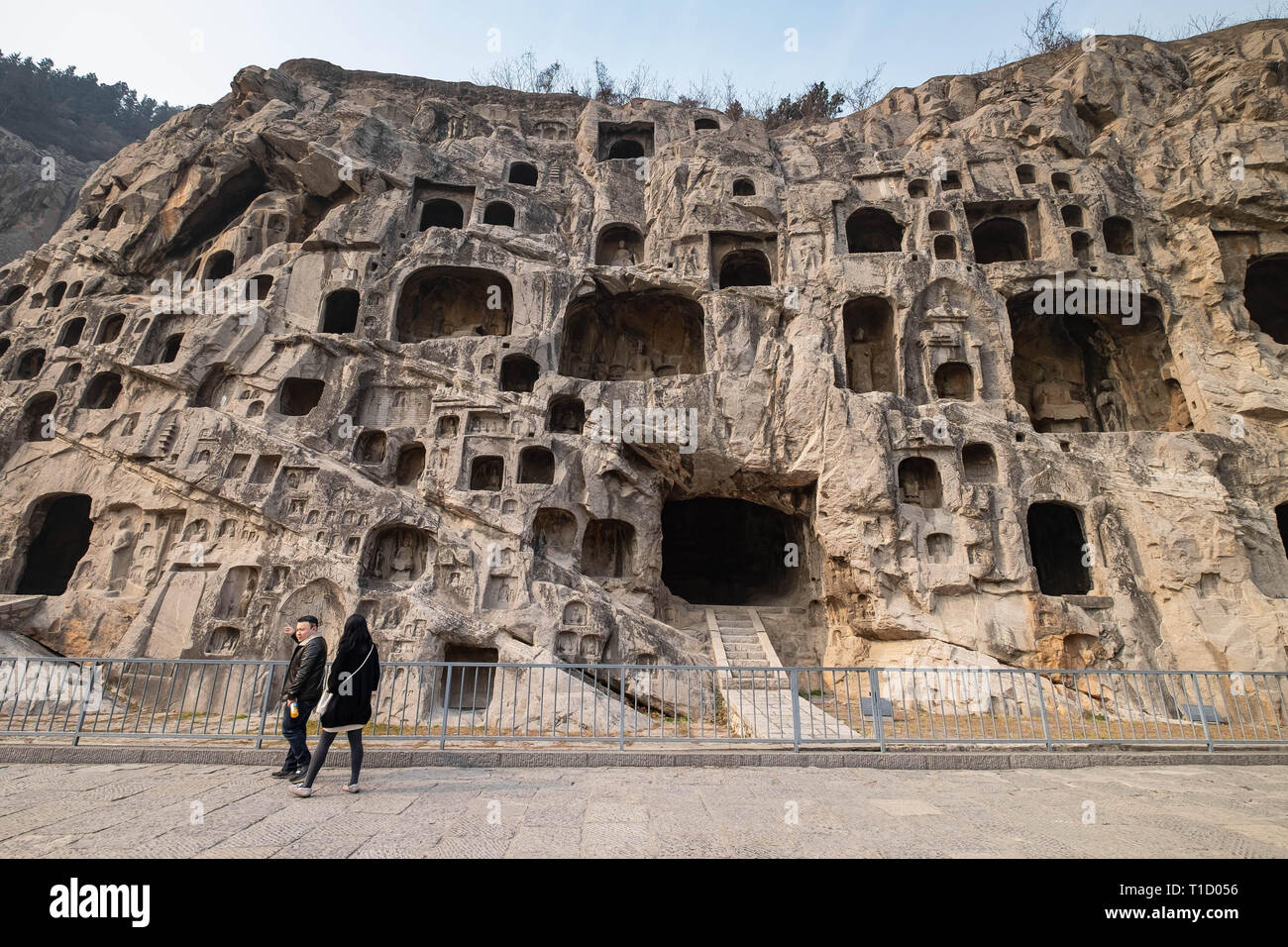 Luoyang, Henan/CHINA- JANUARY 19, 2019: Longmen Grottoes is one of the ...