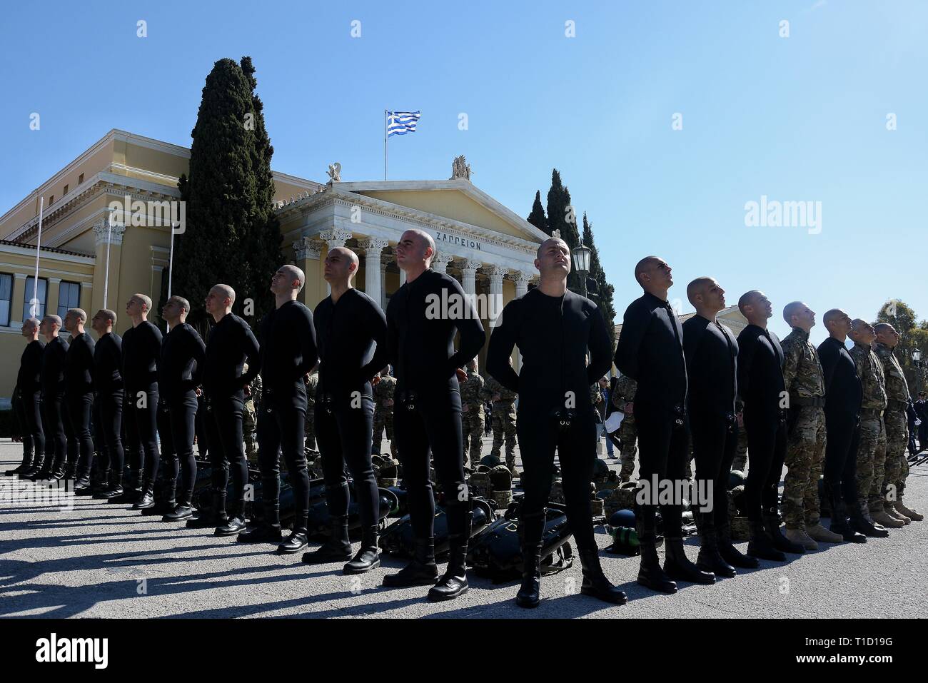 Members of special forces of Greek Navy are seen before the Military ...