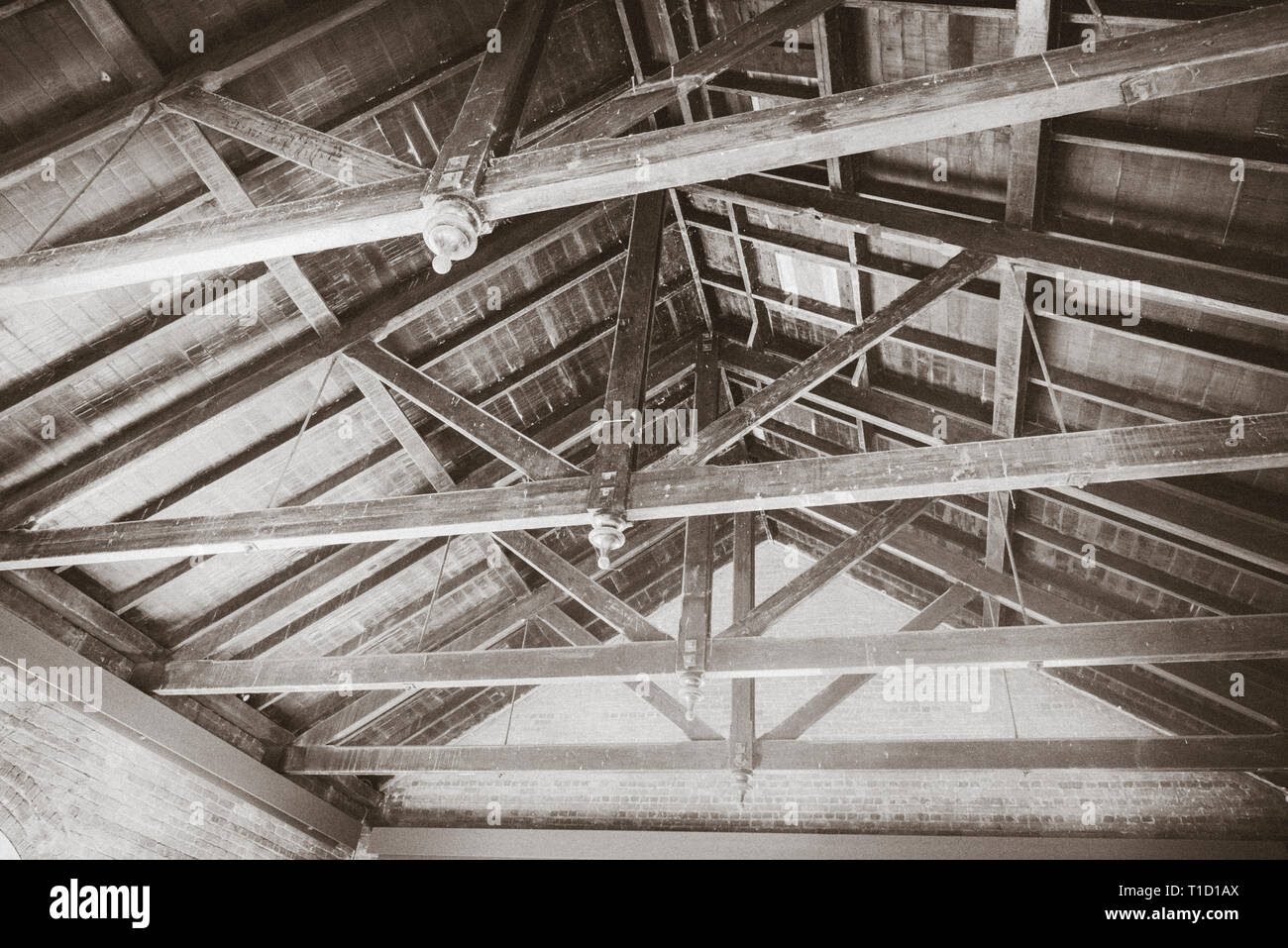 Roof with wooden beams hi-res stock photography and images - Alamy