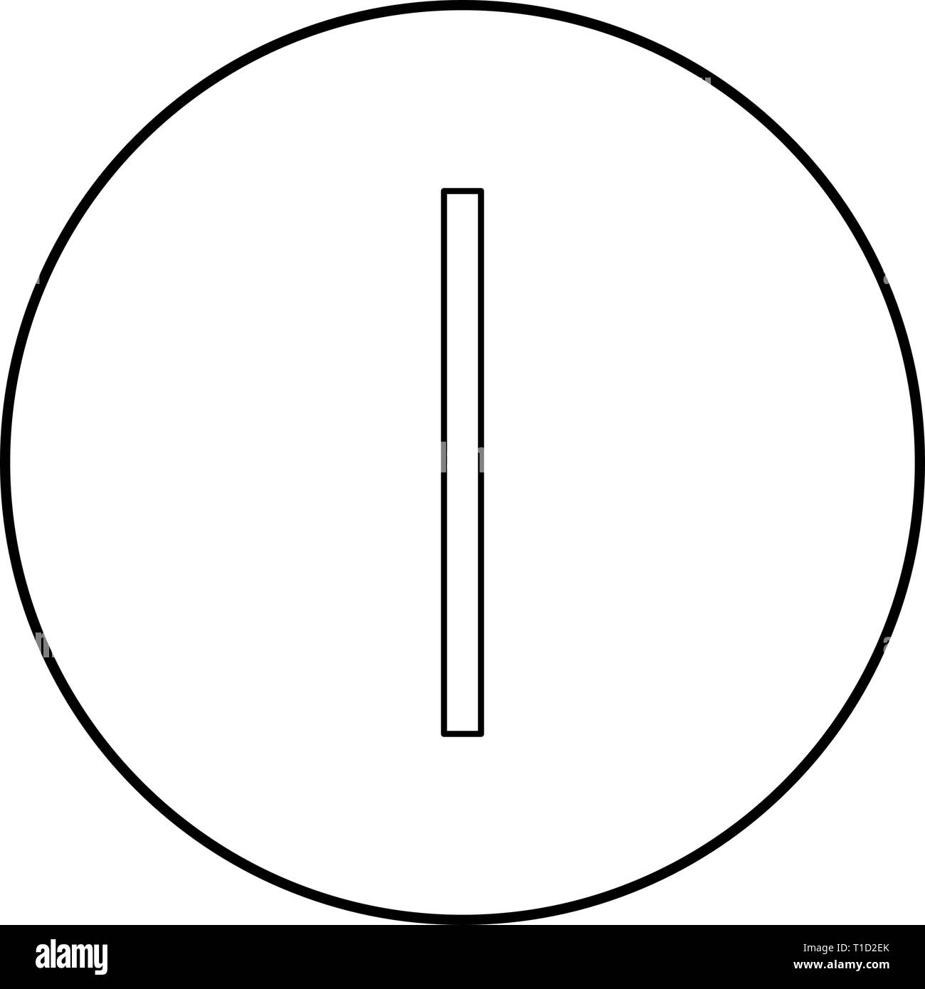 Isa rune Ice freeze symbol icon outline black color vector in circle ...