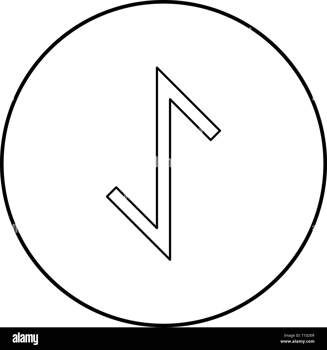 Eywas rune yew strength egis symbol icon outline black color vector in ...