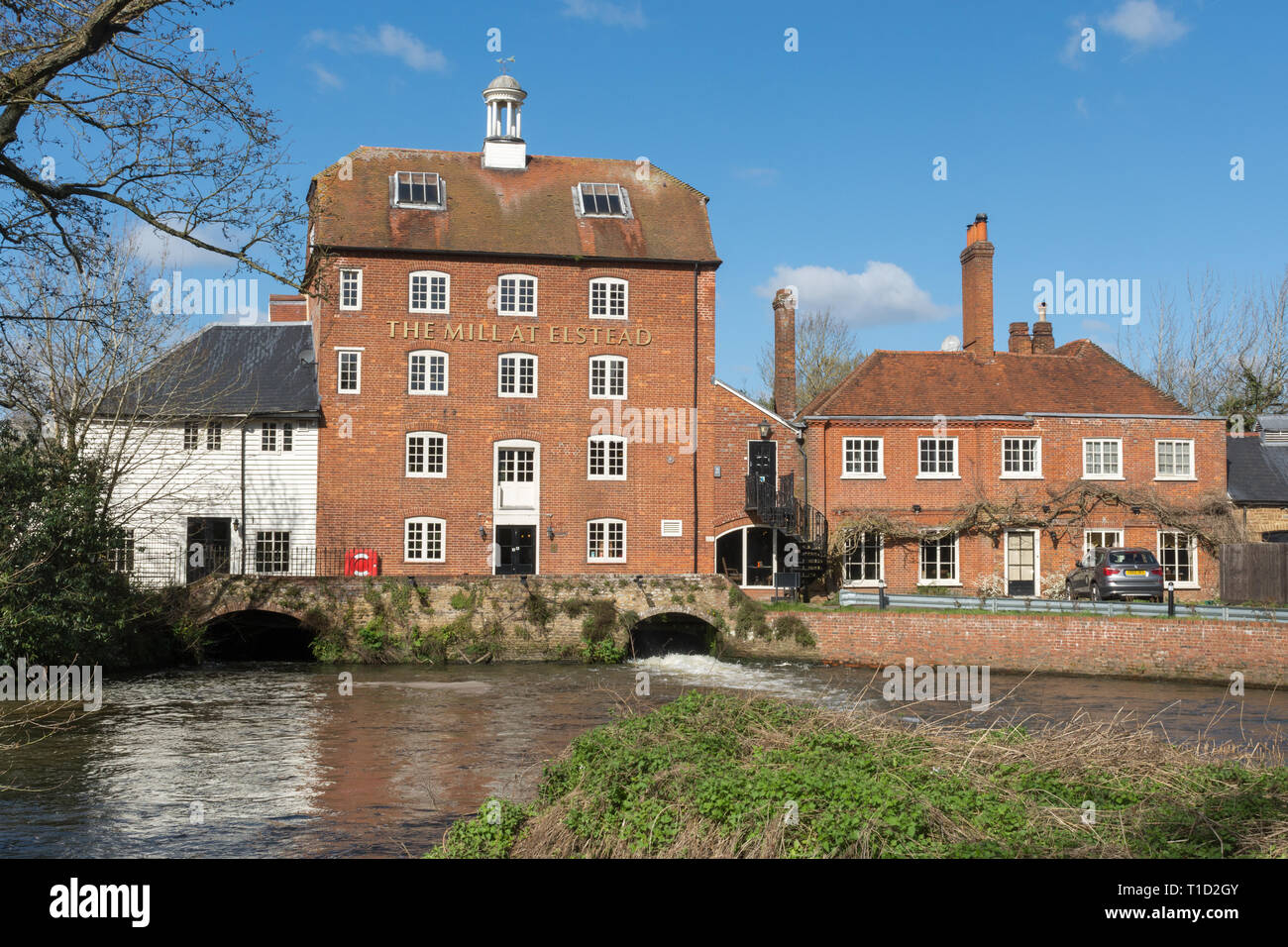 The Mill at Elstead, Surrey, UK, a rustic pub or public house on the ...