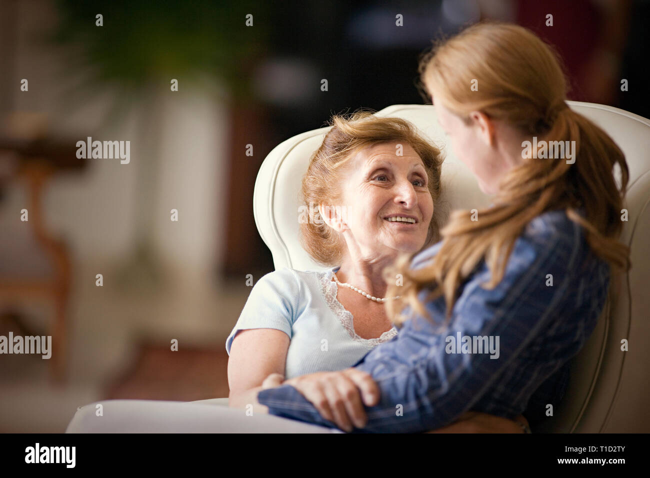 Portrait of an elderly lady with her daughter Stock Photo - Alamy
