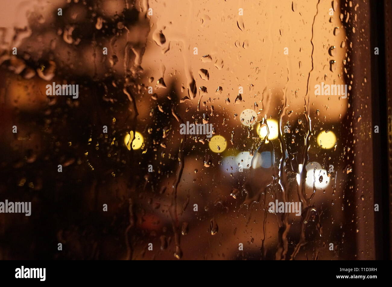 Sky behind window with rain drops hi-res stock photography and images ...