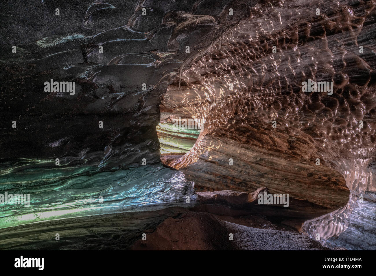Inside glacier ice cave tunnel hi-res stock photography and images - Alamy