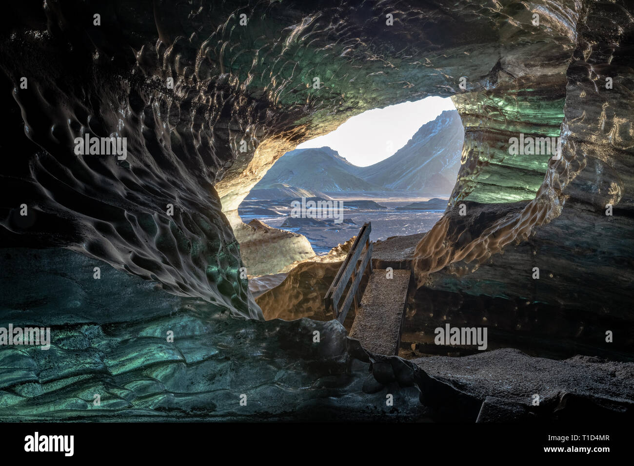 Inside glacier ice cave tunnel hi-res stock photography and images - Alamy