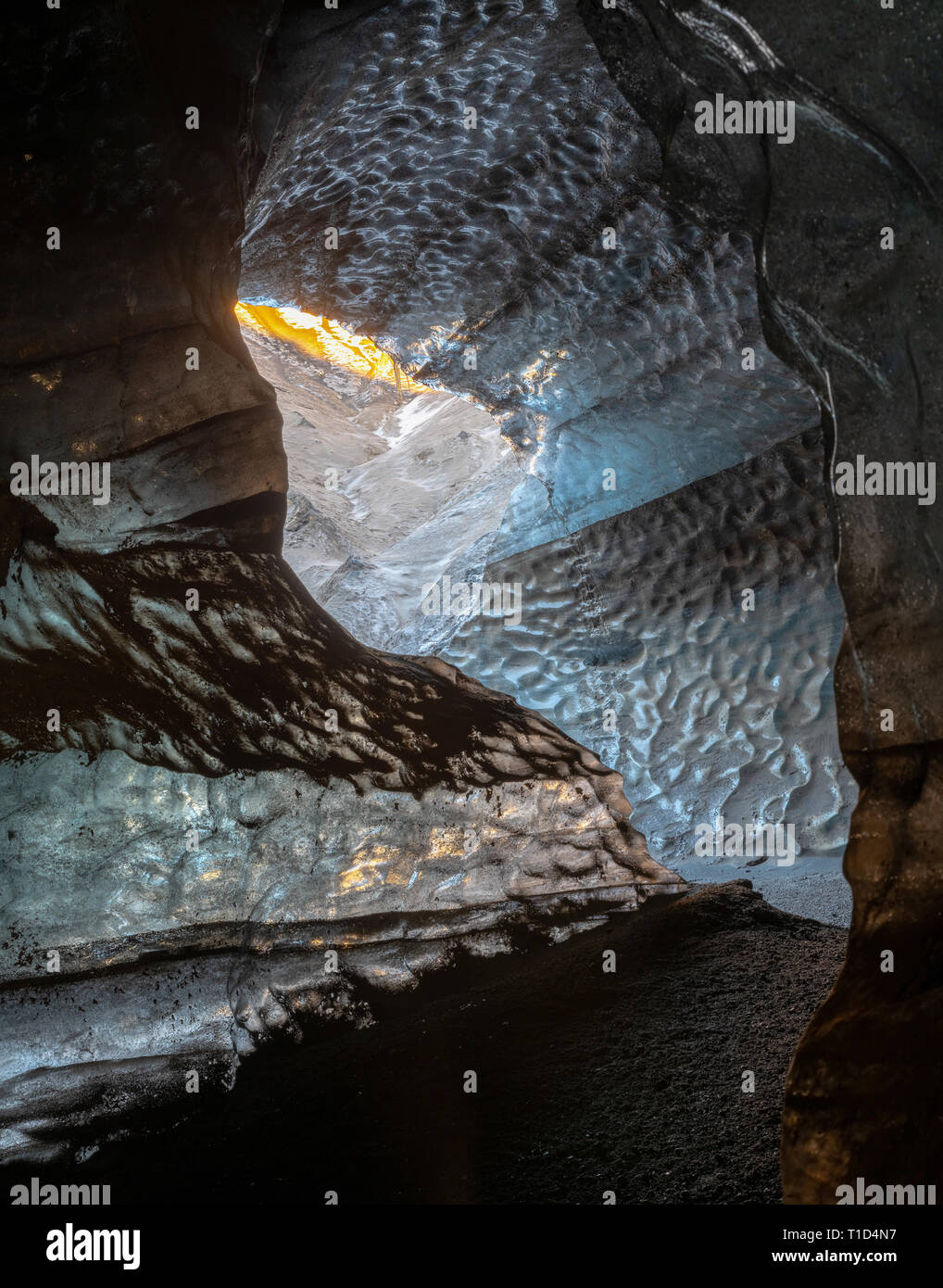 Inside glacier ice cave tunnel hi-res stock photography and images - Alamy