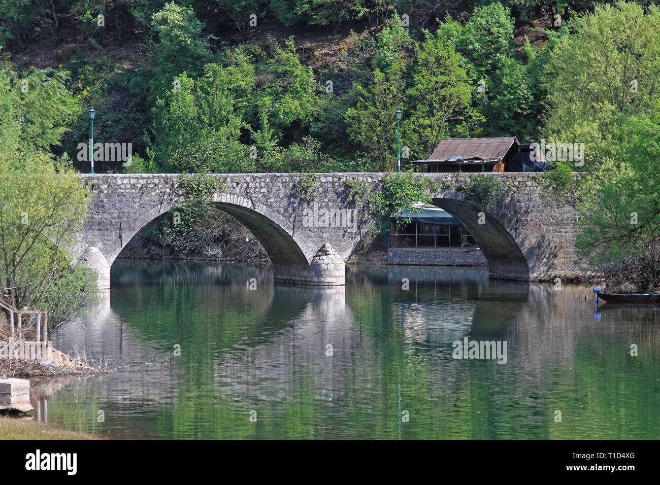 Double Arch Stone Bridge at Rijeka Crnojevica in Montenegro Stock Photo - Alamy