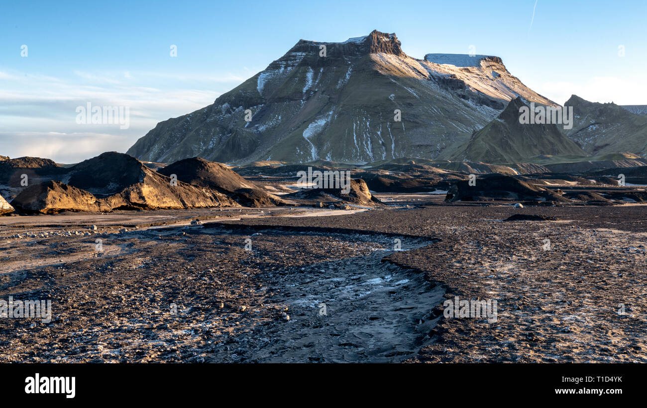 Frozen and Barren Landscape and Mountains, Iceland Stock Photo - Alamy