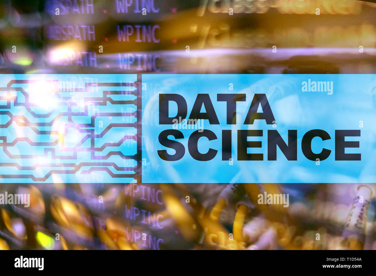 Data Science Artificial Intelligence Concept. Futuristic Supercomputer ...