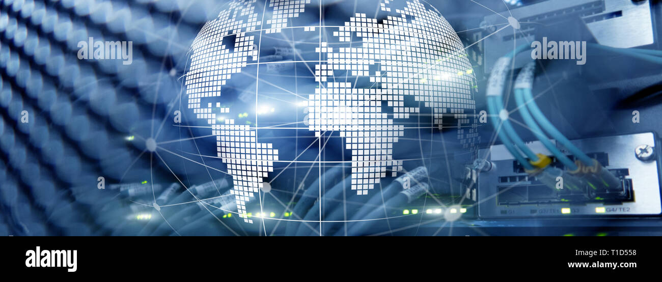 3D Earth as telecommunication and internet technology concept Stock ...