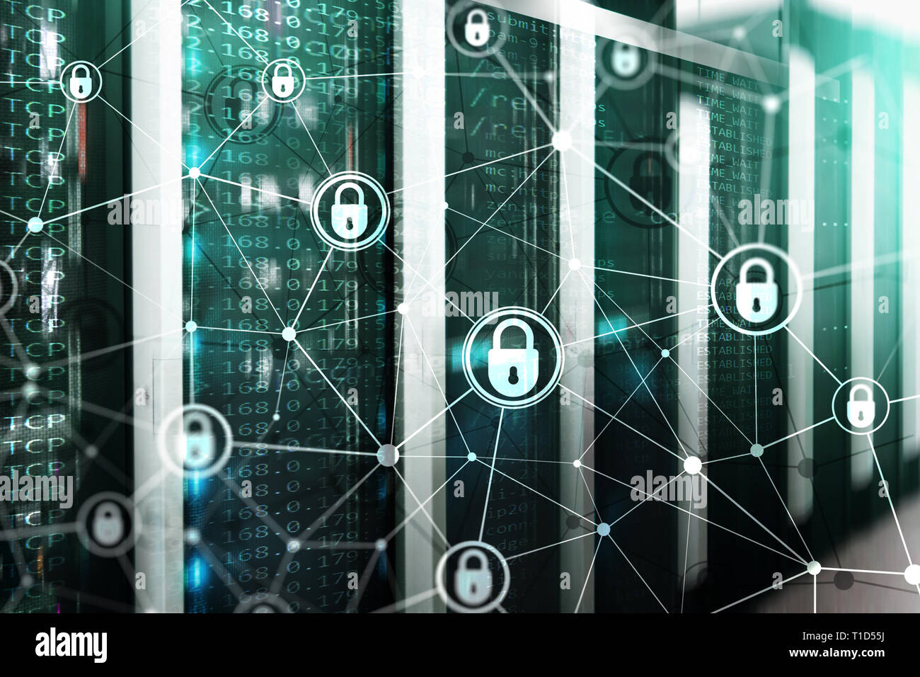 Cyber security, information privacy, data protection concept on modern ...