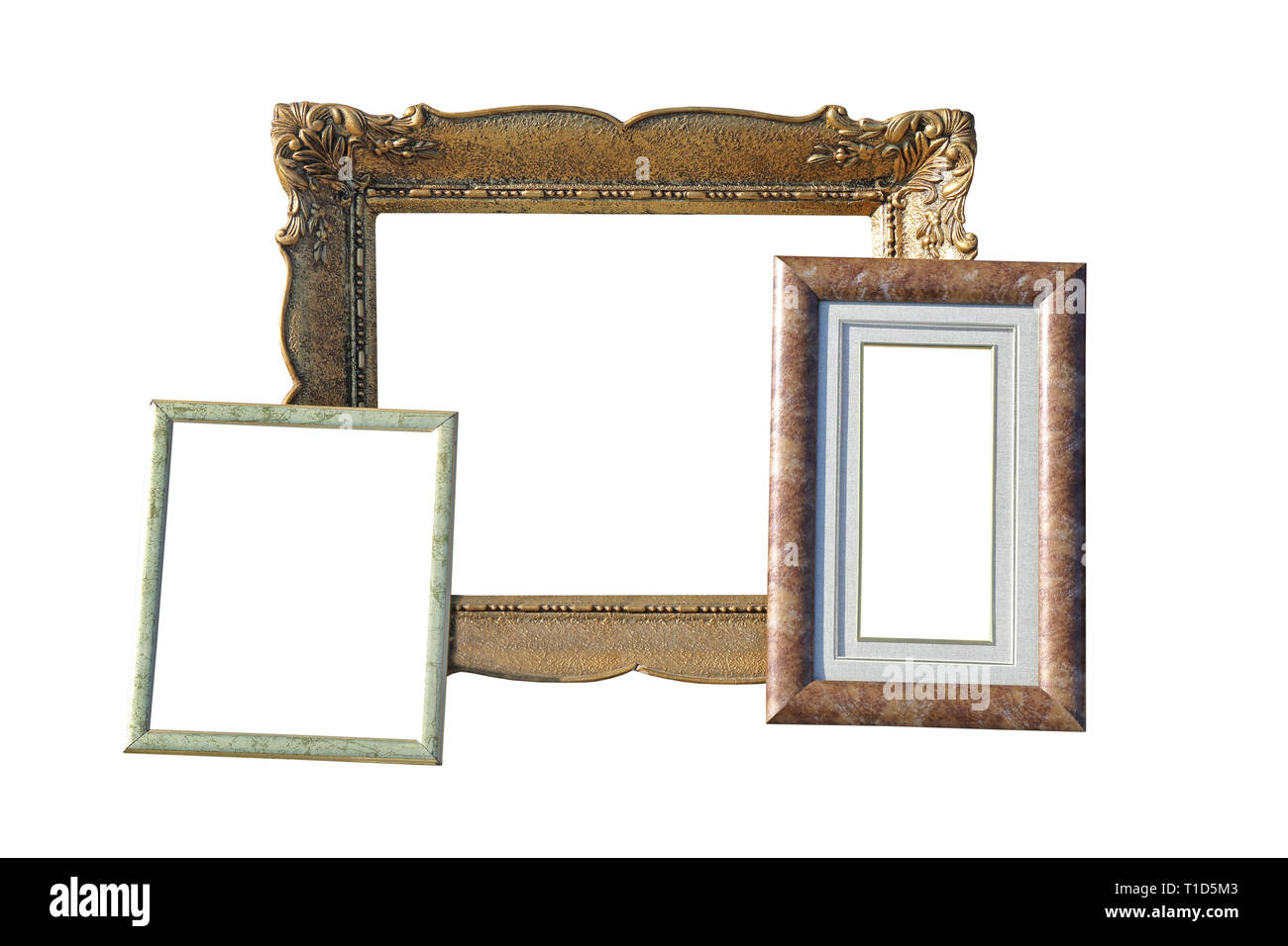 Three Picture Frames Isolated Included Clipping Path Stock Photo - Alamy