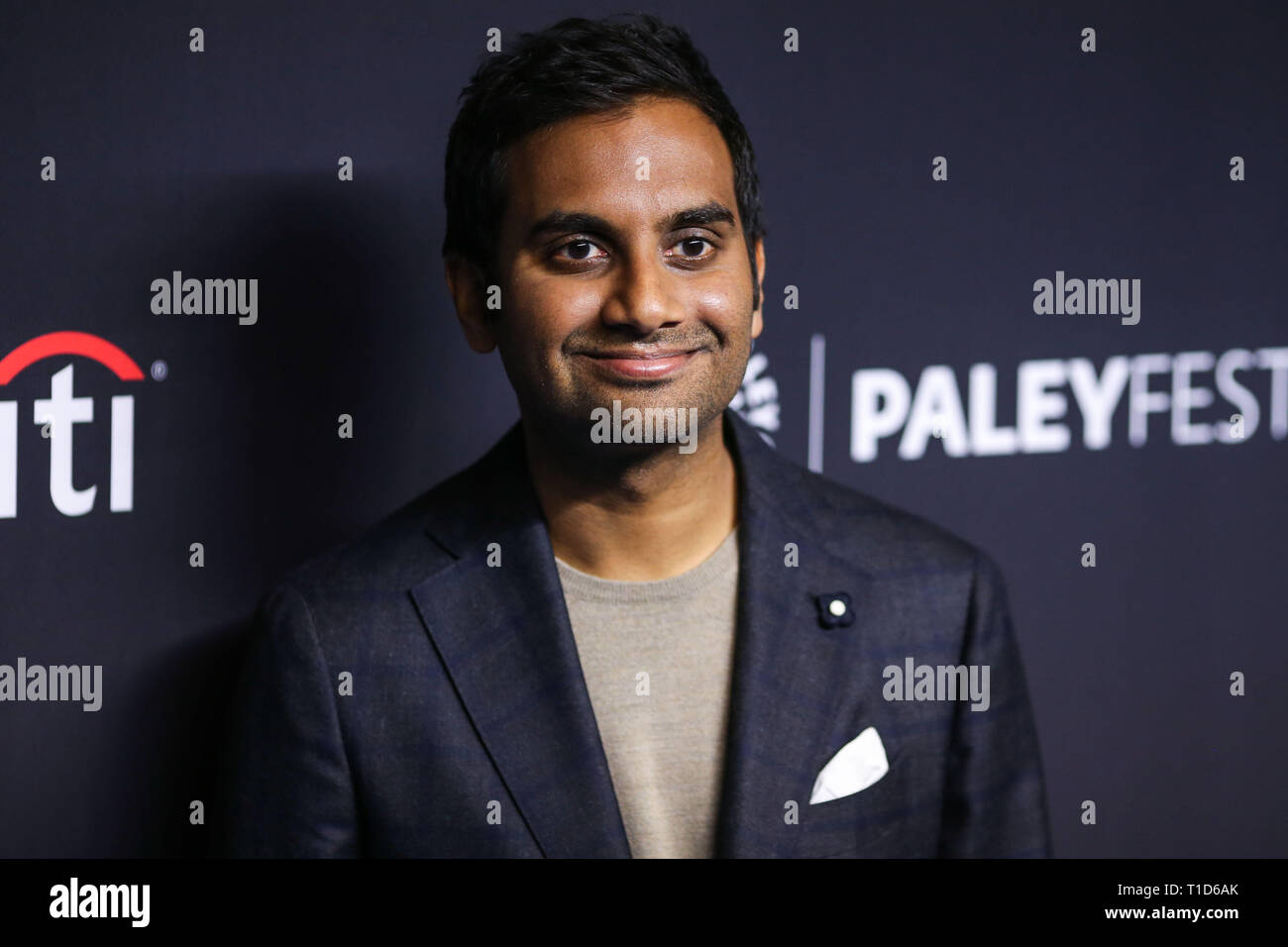 HOLLYWOOD, LOS ANGELES, CA, USA - MARCH 21: Actor Aziz Ansari arrives ...