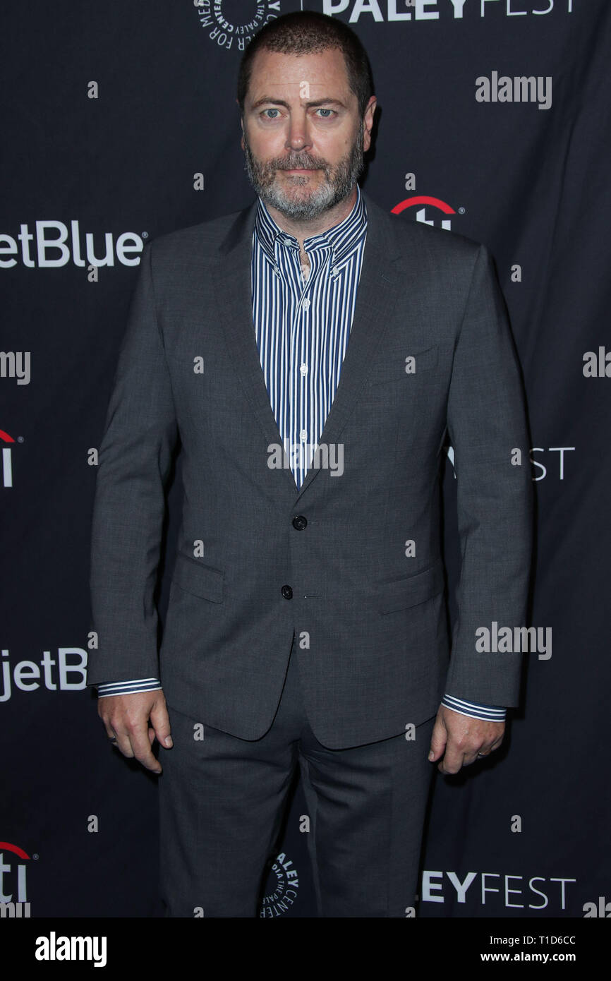 HOLLYWOOD, LOS ANGELES, CA, USA - MARCH 21: Actor Nick Offerman arrives ...