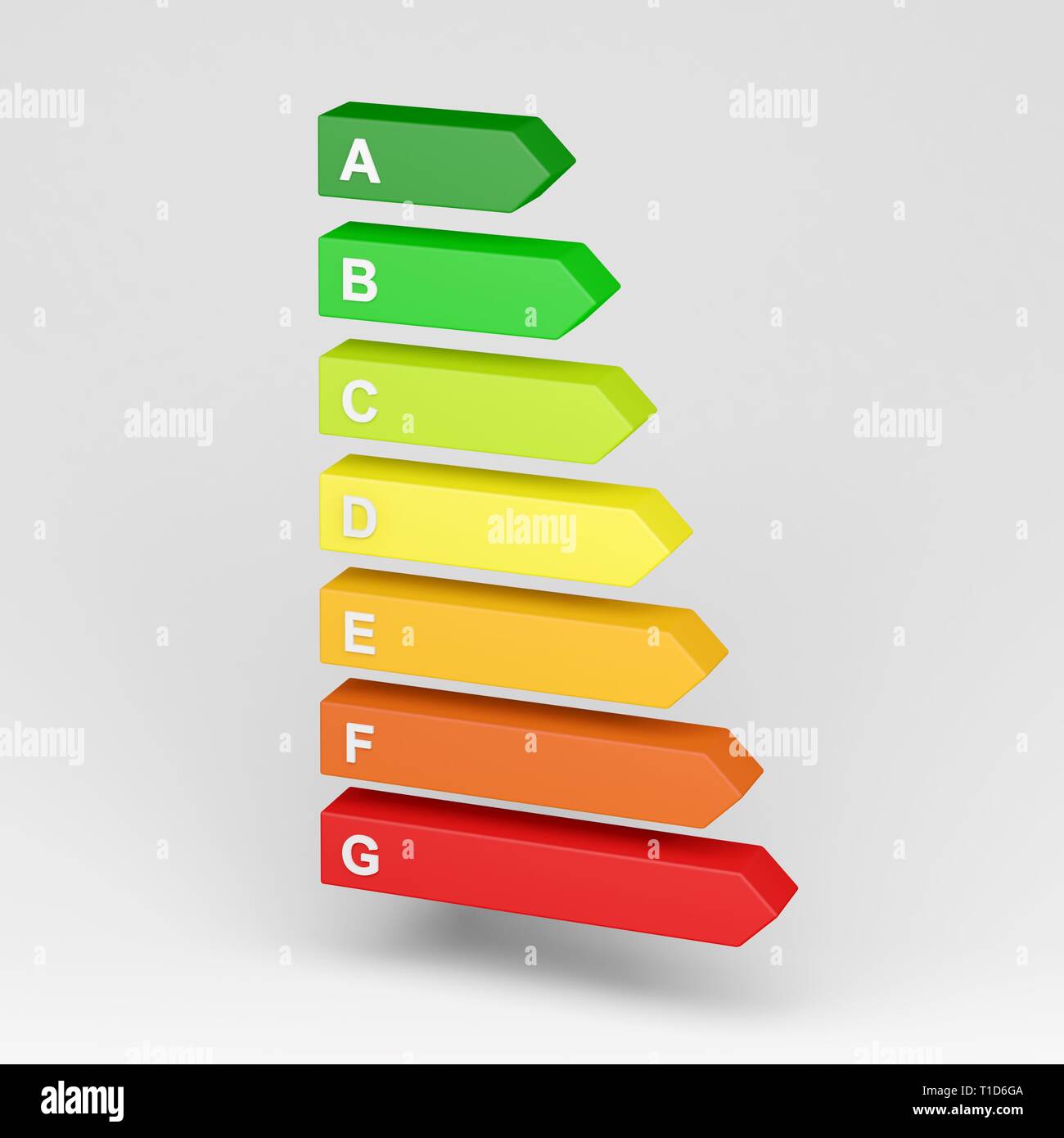 Energy efficiency classes isolated on white background Stock Photo - Alamy