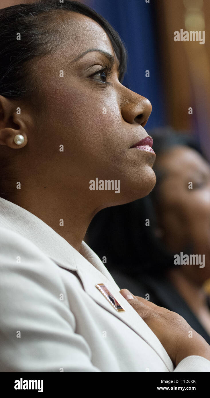 Black woman saying pledge of allegience hi-res stock photography and ...