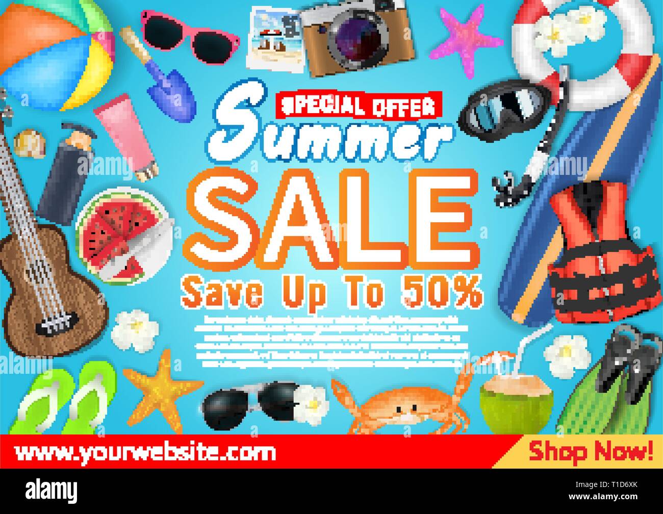 summer sale special offer deal promotion poster Stock Vector Image ...